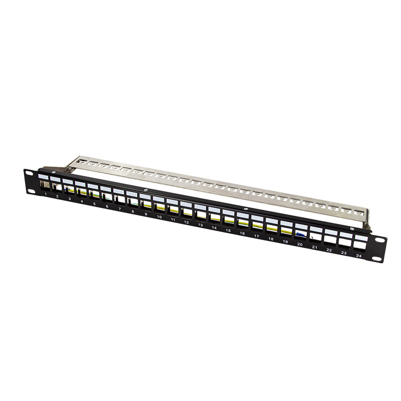24 PORT EMPTY MODULAR KEYSTONE PATCH PANEL – SHIELDED (1U)